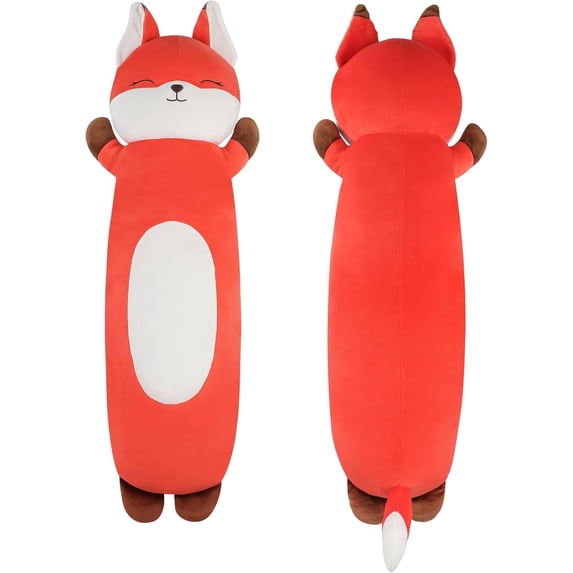 36 inch Orange Fox Stuffed Animal, Soft Long Pillow, Giant Cute Fox ...