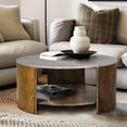 36 - inch Round Coffee Table - Storage and Display Feature - Relaxing ...