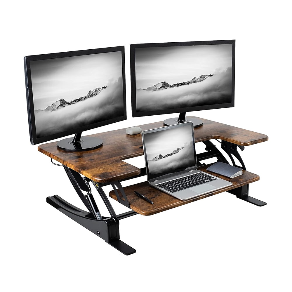36 inch Stand Up Desk Converter, V Series, Quick Sit to Stand Tabletop ...