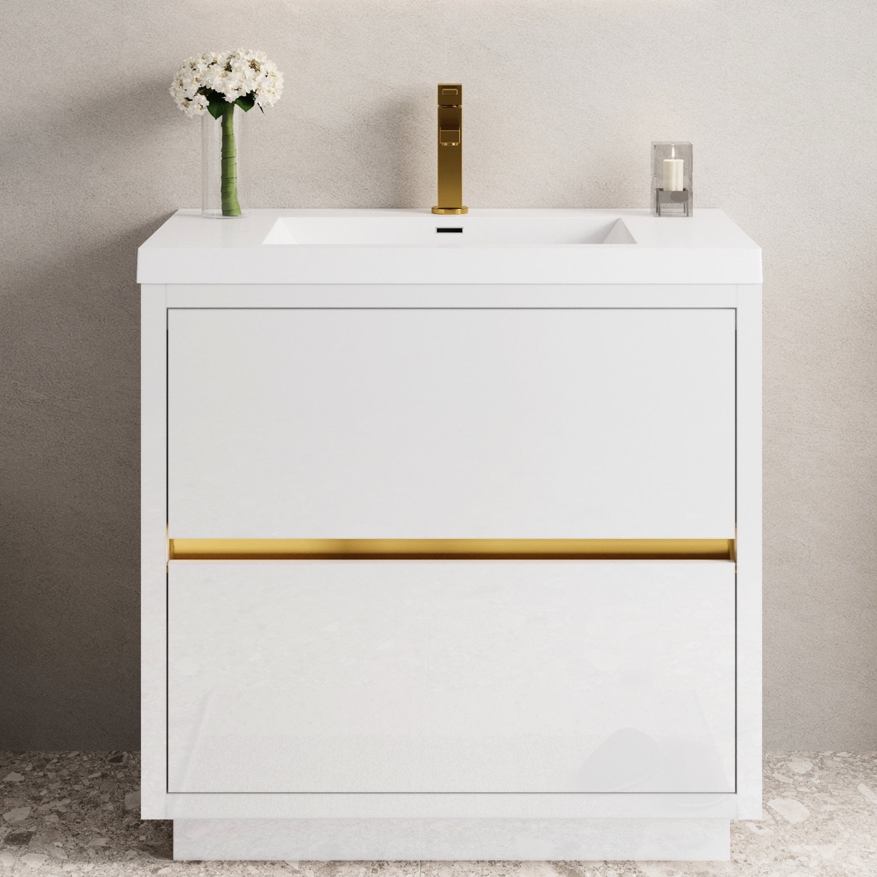 36-inch Vanity with Invisible Handle, Soft-close Slides - Safe and ...