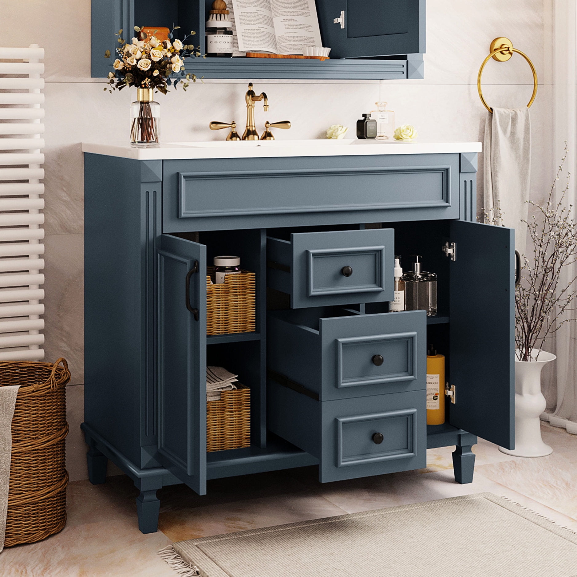 36 - inch Vanity with Sink | Sturdy Construction & Anti - spill Hole ...
