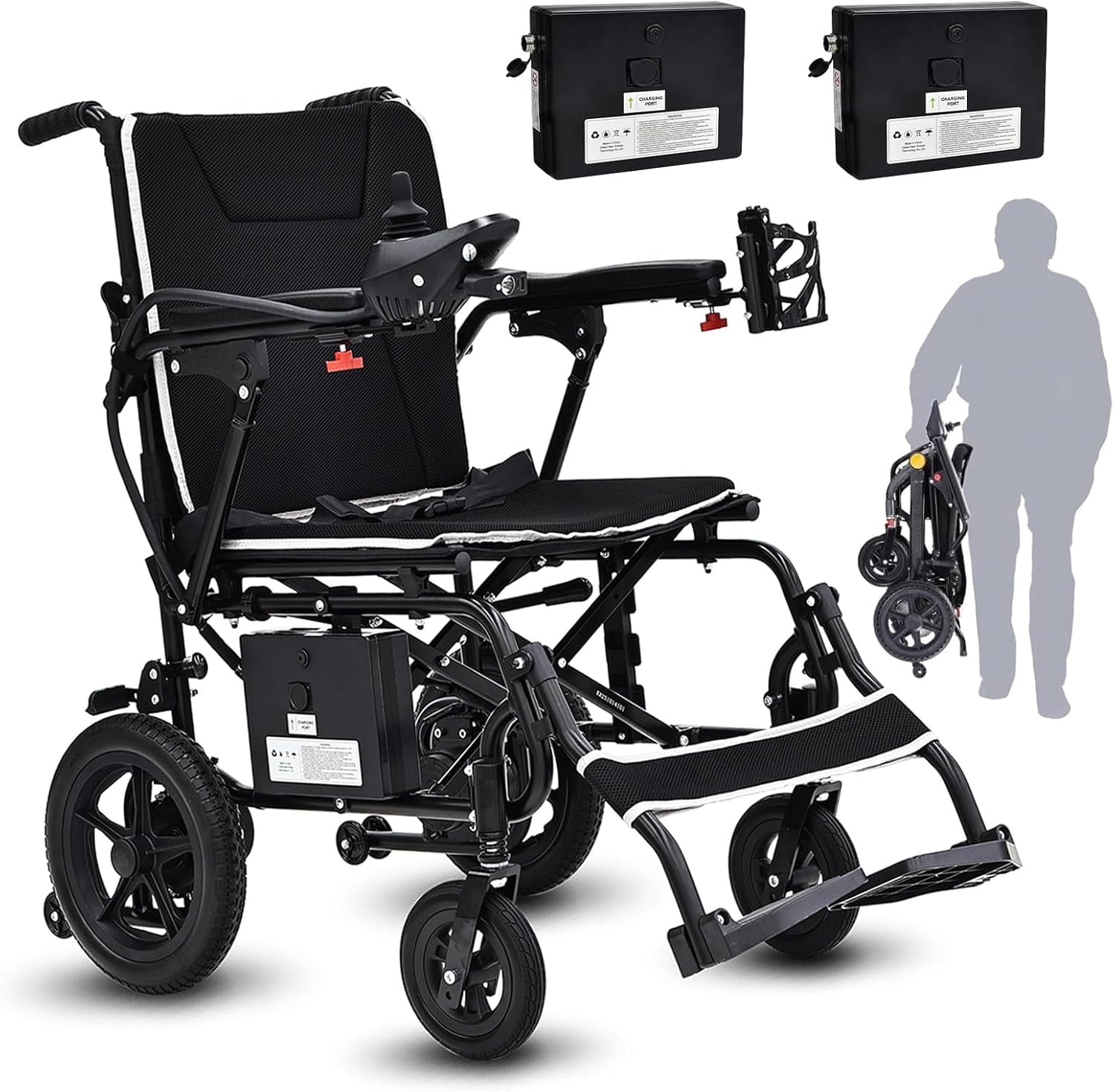36 lbs Lightweight Foldable Electric Wheelchair for Adults & Seniors ...