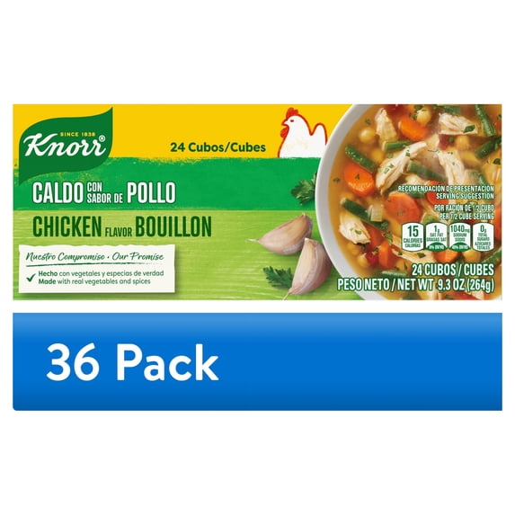 (36 pack) Knorr Shelf Stable Cubes Chicken Bouillon, 9.3 oz, 24 Pack ...
