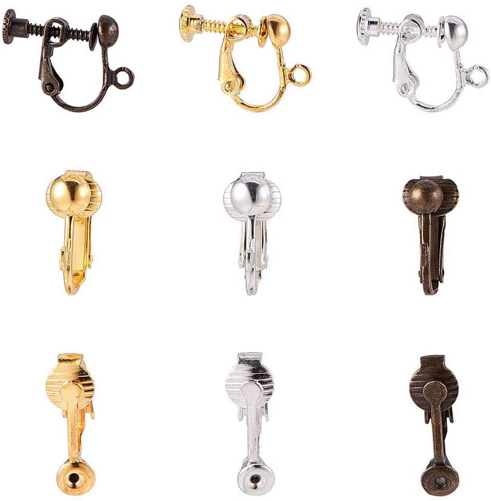 36 pcs 3 Styles Brass Clip-on Earring Converter for Ears with Easy Open ...
