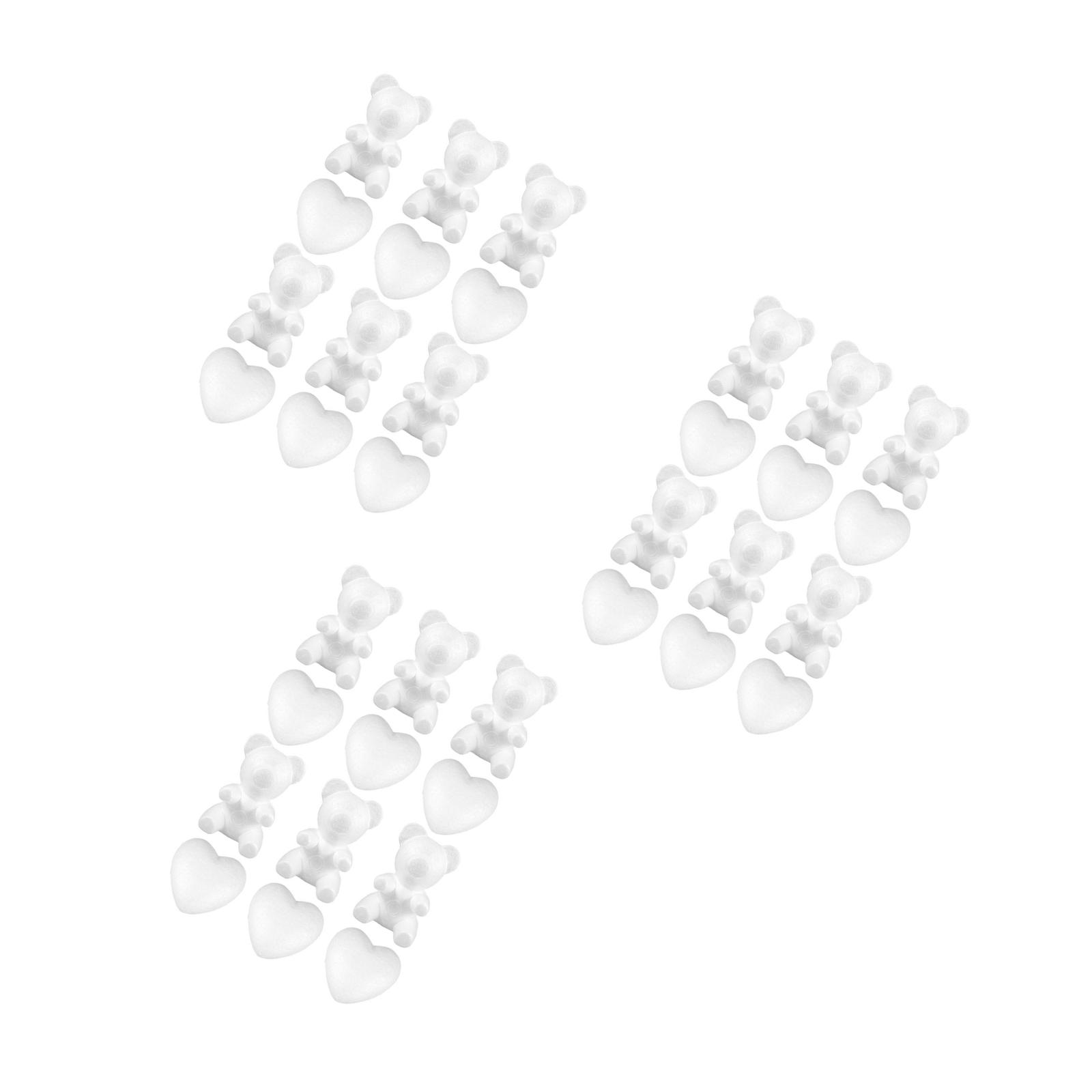 36 pcs Bear Foam Heart Model Diy Foam Models Party Foams Crafts Foam ...