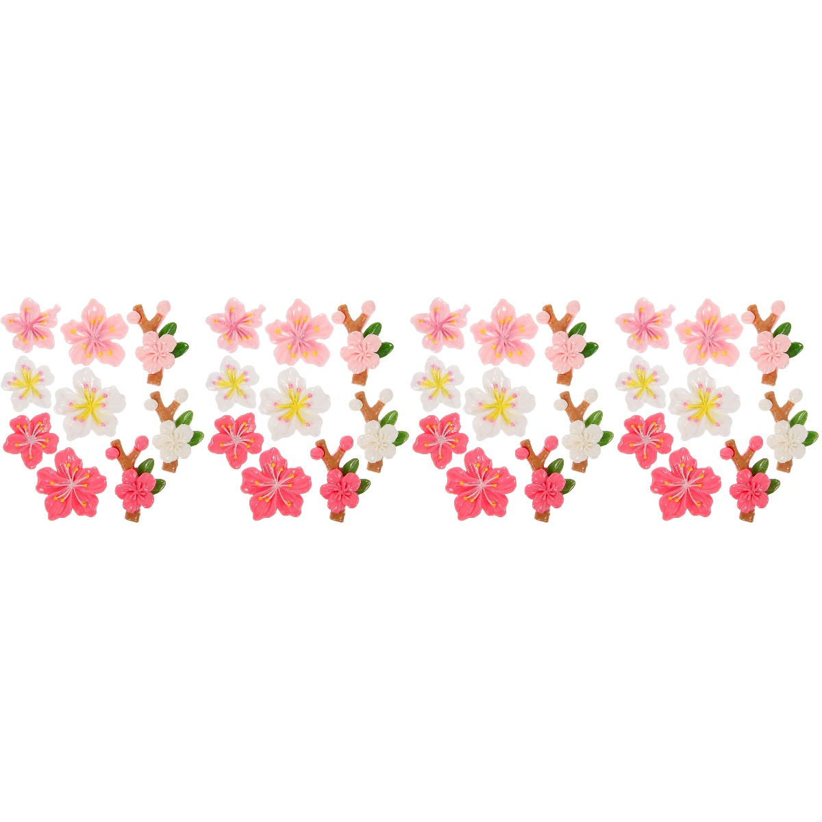 36 pcs Fridge Decor Charms Plastic Flower Delicate Peach Blossom Charms ...