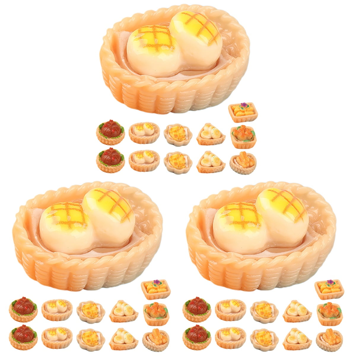 36 pcs Resin Mini Snack Tiny Chinese Food Models Doll House Food Props ...