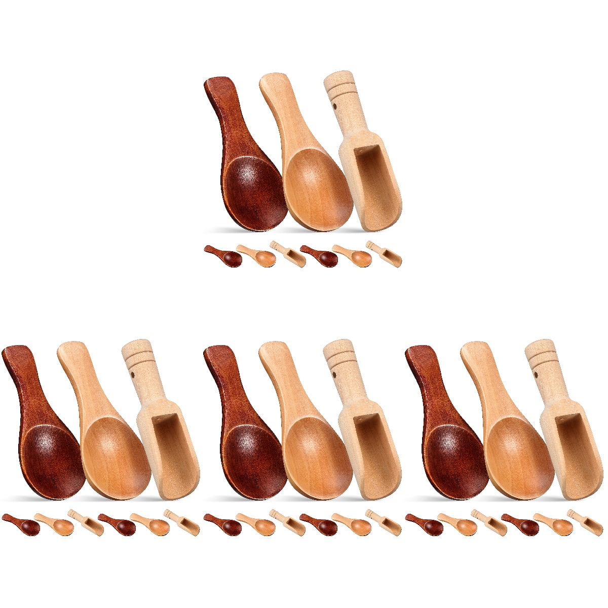 36 pcs Small Wooden Scoop Serving Wooden Utensils Wooden Scoops for ...