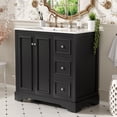 36'' transitional bathroom vanity with ceramic sink – features 2 soft ...