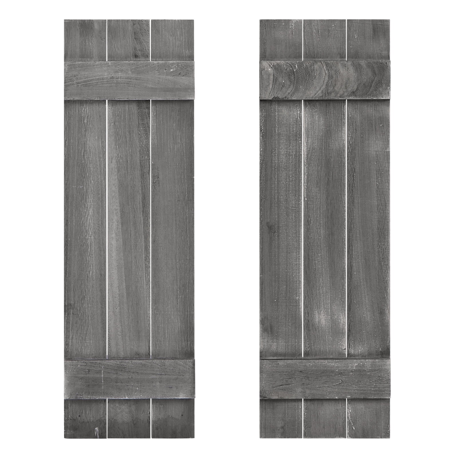 36 x 11 Inch Farmhouse Paulownia Wood Window Shutters Set of 2 for ...