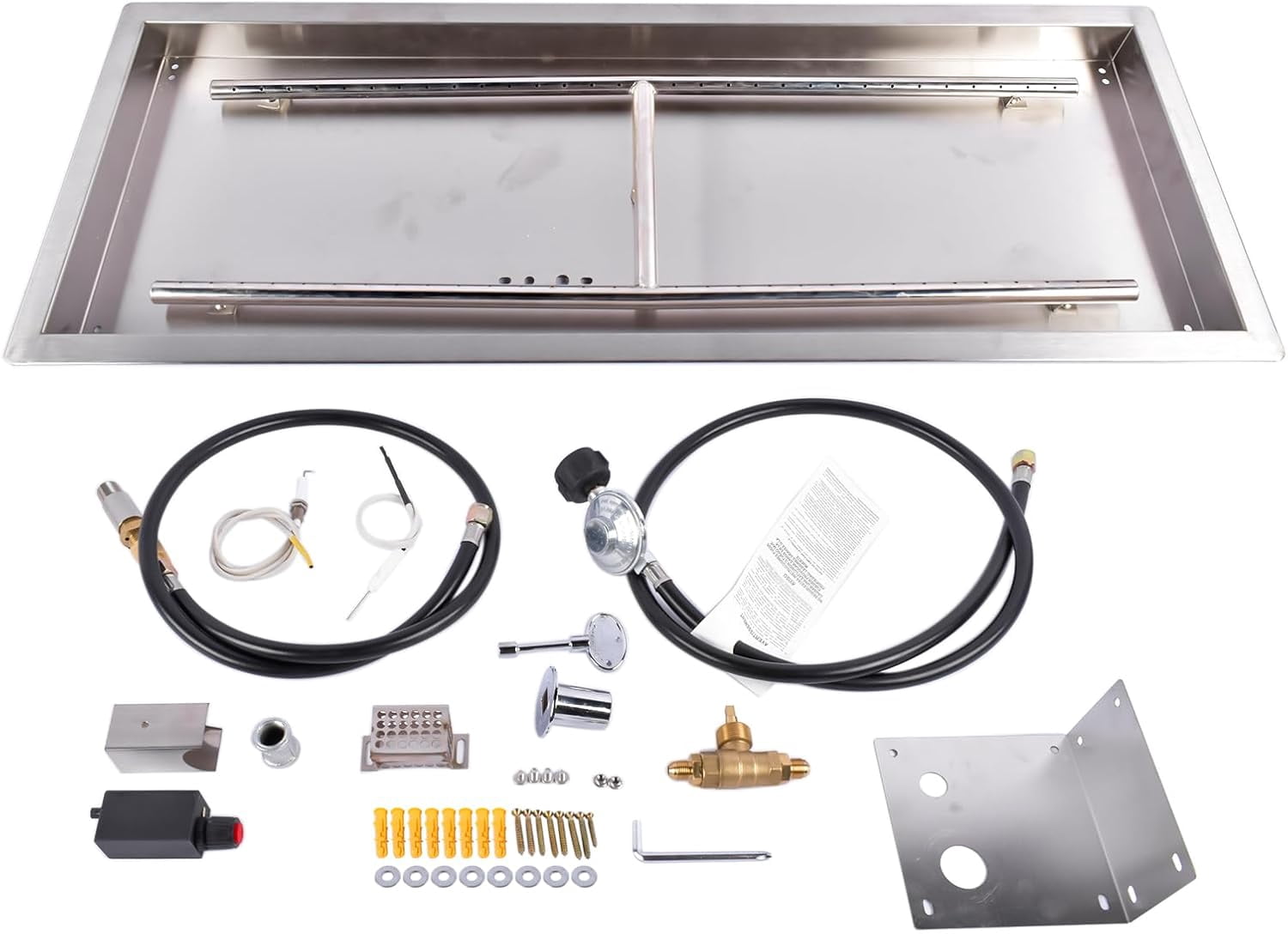 36 x 12 inch Drop-in Fire Pit Pan, Rectangular Stainless Steel Fire Pit ...