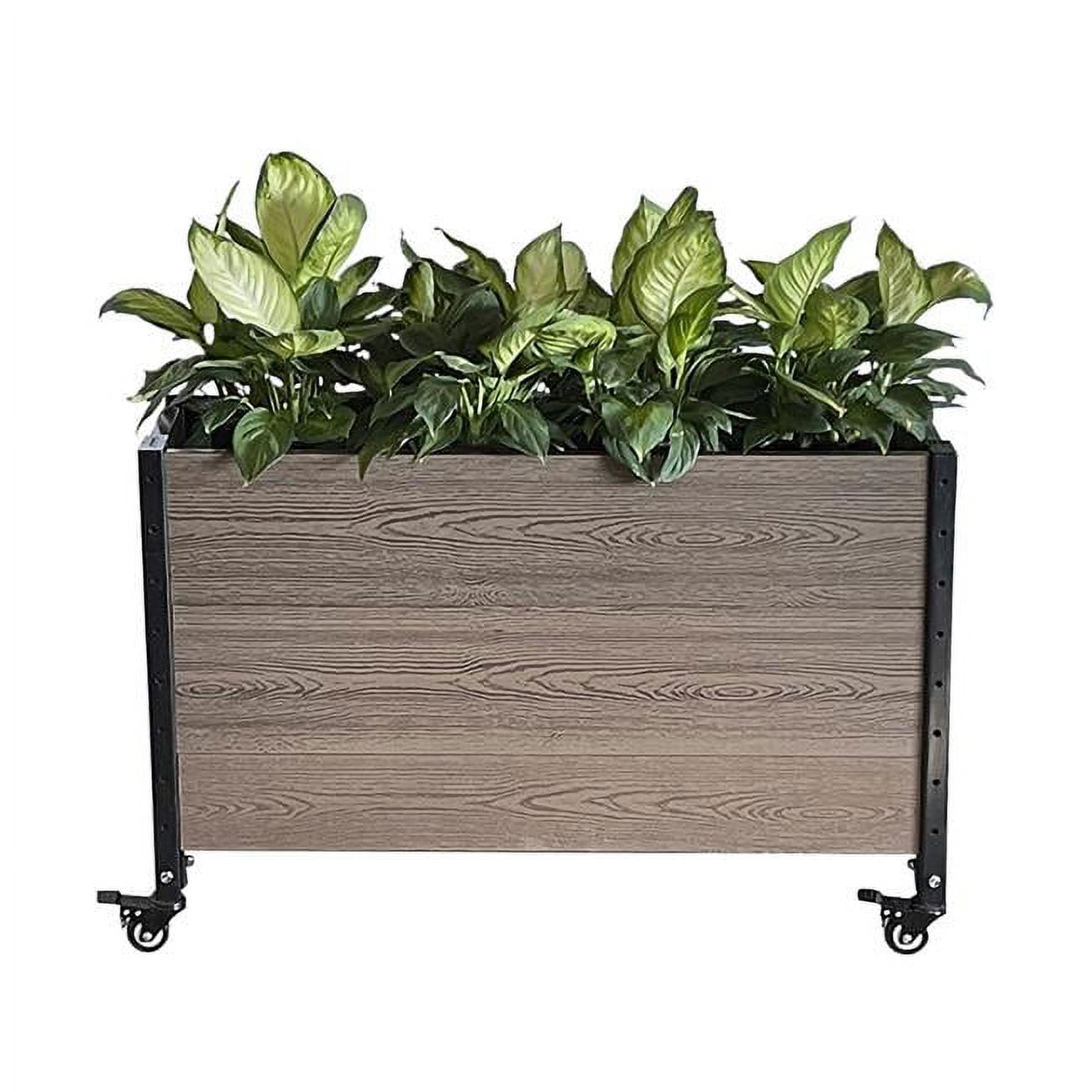 36 x 12 x 24 in. Mobile Deep Trough Planter Box Raised Garden Bed ...