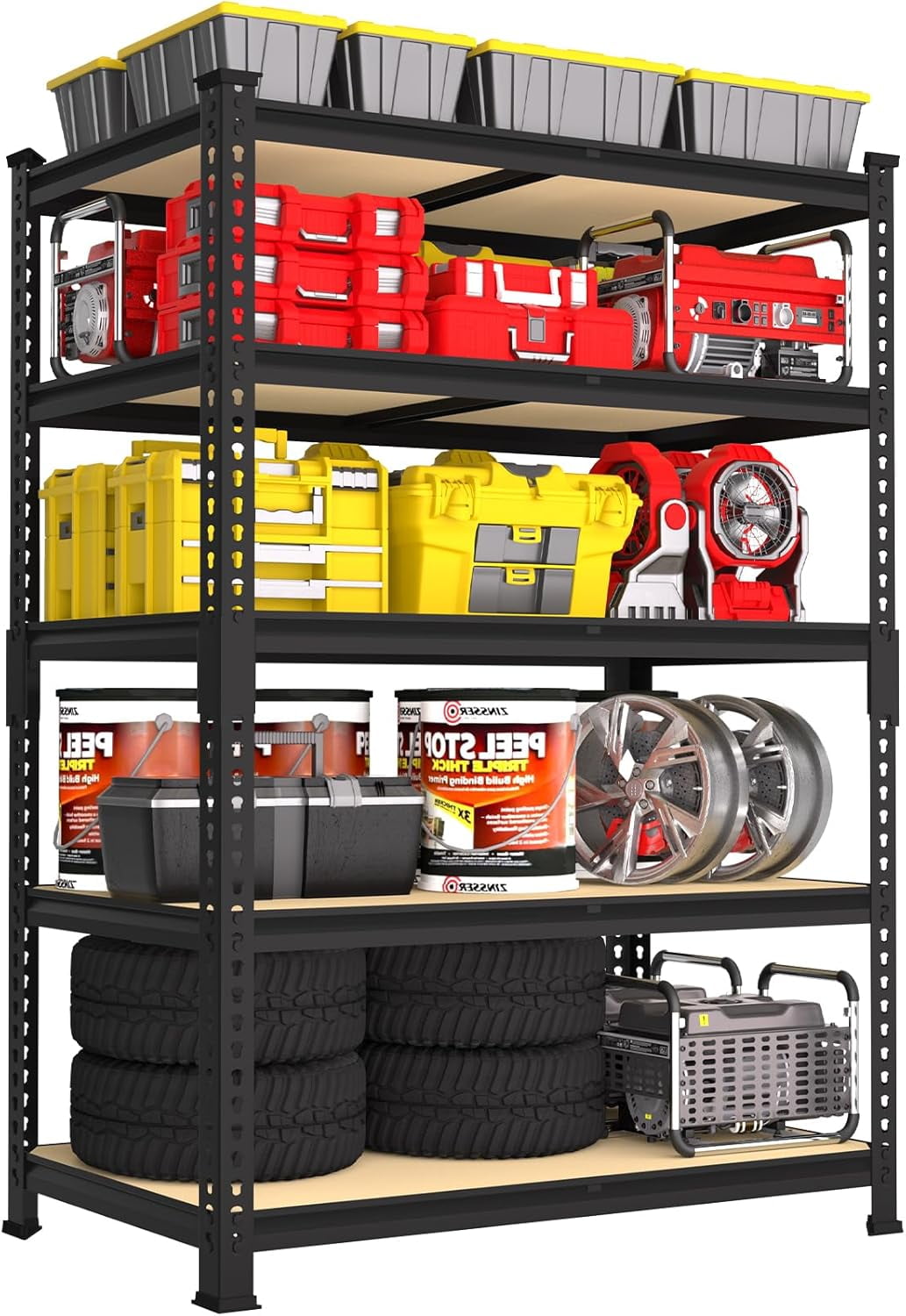 36" x 16" x 72" Heavy Duty Storage Shelves - 5 Tier Adjustable Garage ...