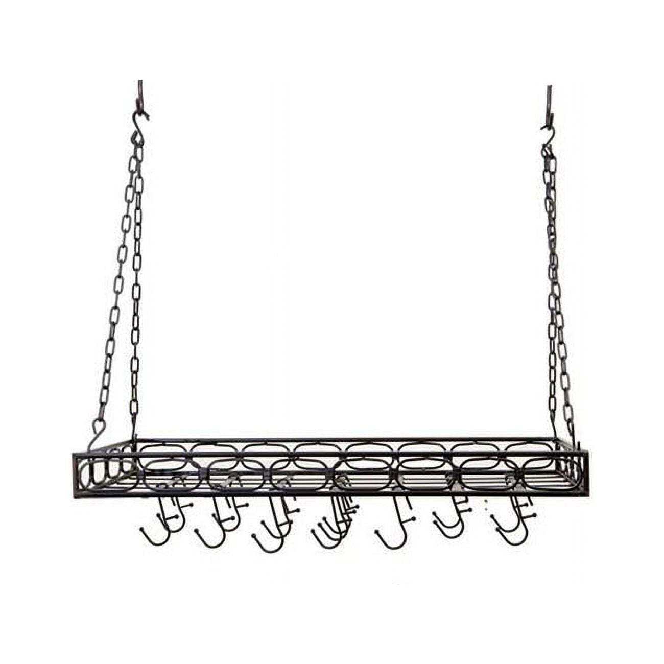 Old Dutch Medium Gauge Rectangular Hanging Pot Rack with 16 Hooks ...