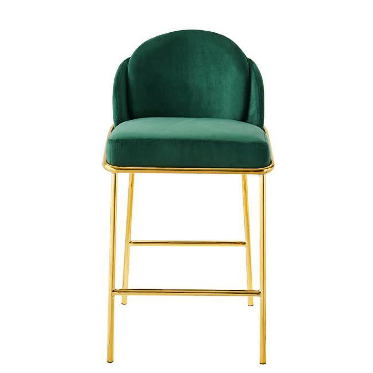 36 x 19.25 x 22.75 in. Azrael Velvet Upholstered Armless Counter Stool ...