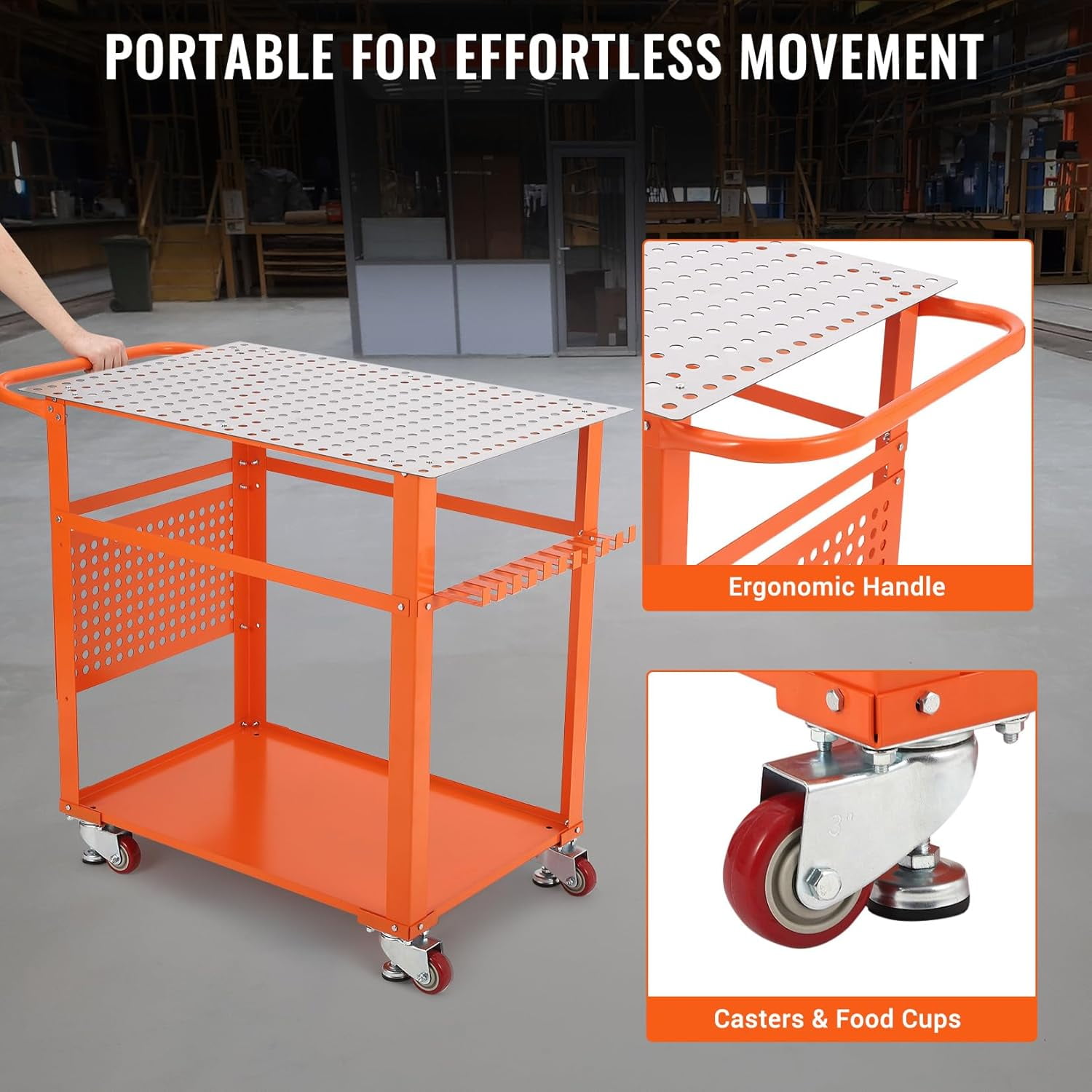 36" x 24" Welding Table, 600 Lbs Heavy Duty Steel Welding Fixture Table with 5/8 Inch Holes and ...