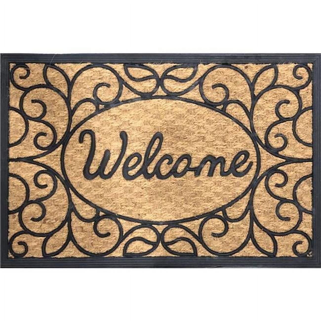 36 x 24 in. Coir & Rubber Door Mat, Black & Brown - Walmart.com