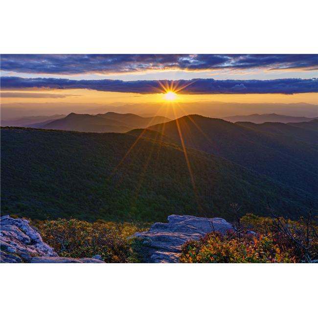36 x 24 in. Craggy Pinnacle Sunset Three Fine Print Wall Art - Walmart.com