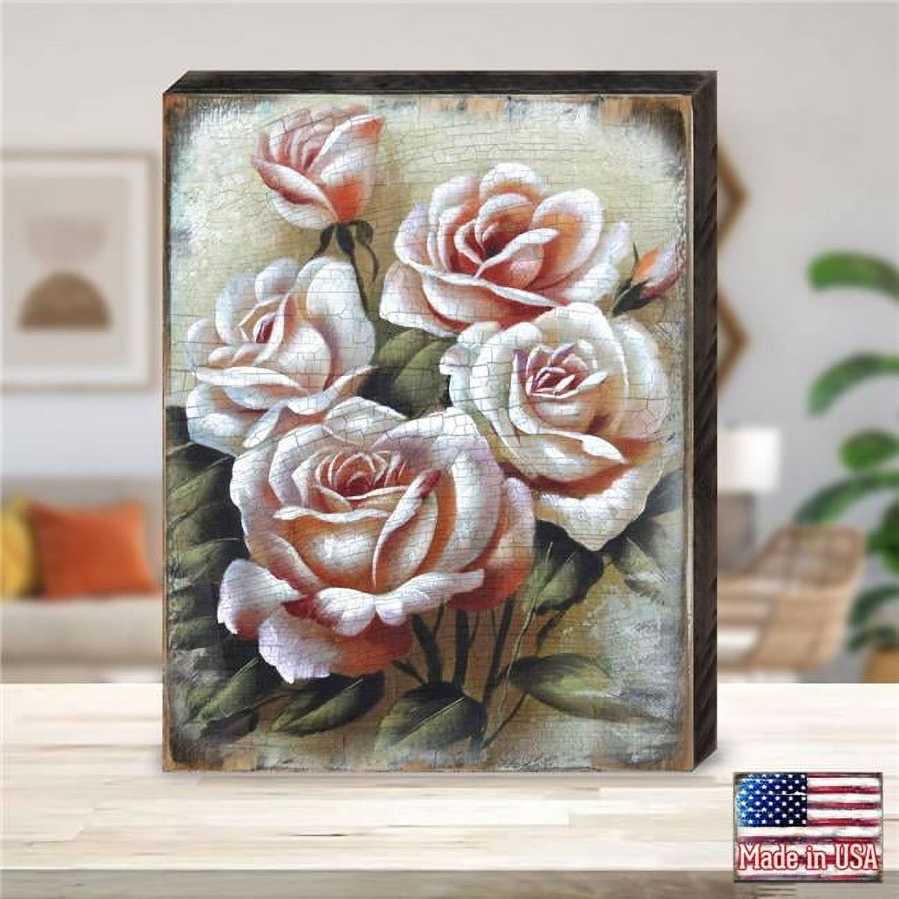 36 x 24 in. Glennville Rose Wooden Wall Art - Extra Large - Walmart.com