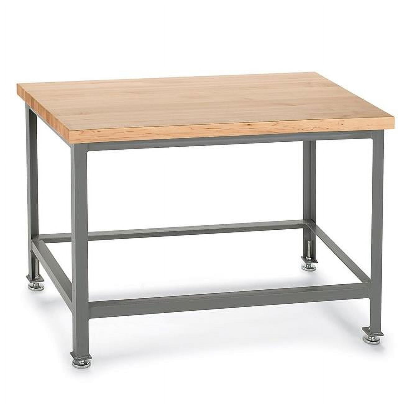 36 x 24 in. Maple Butcher Block Square Edge Top Table, Adjustable Leg ...