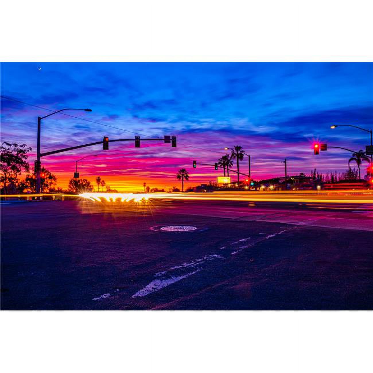 36 x 24 in. Normal Street, University Heights Colorful Sunset Fine ...
