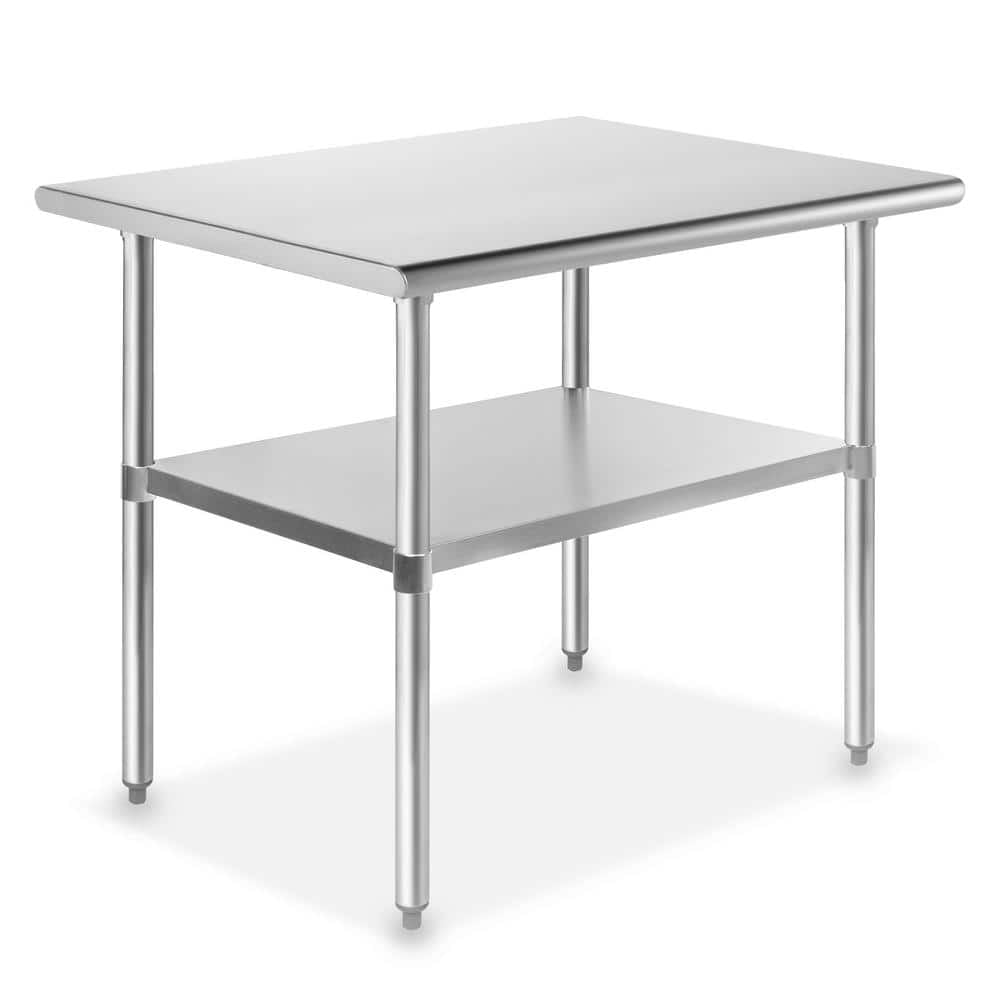 36 x 24 in. Stainless Steel Kitchen Utility Table with Bottom Shelf ...