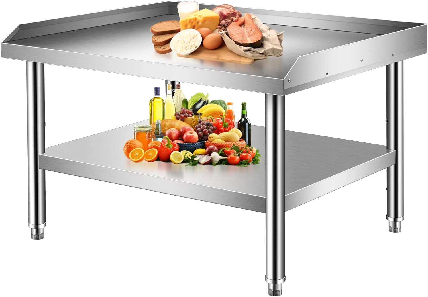 36" x 30" Stainless Steel Equipment Grill Stand with Undershelf, Heavy ...