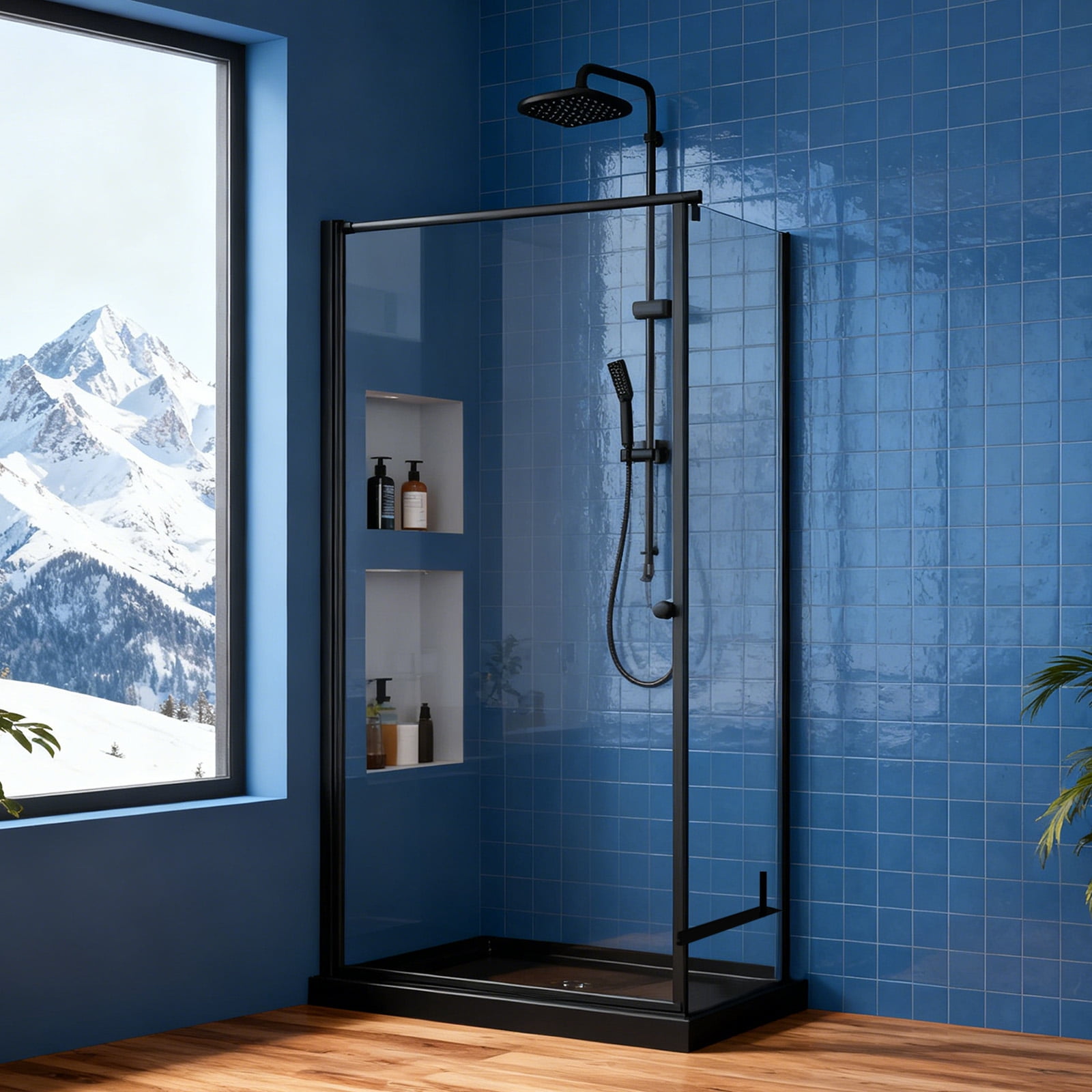 36 x 36 Corner Shower Enclosure, Frameless Sliding/Pivot Door, 1/4 ...