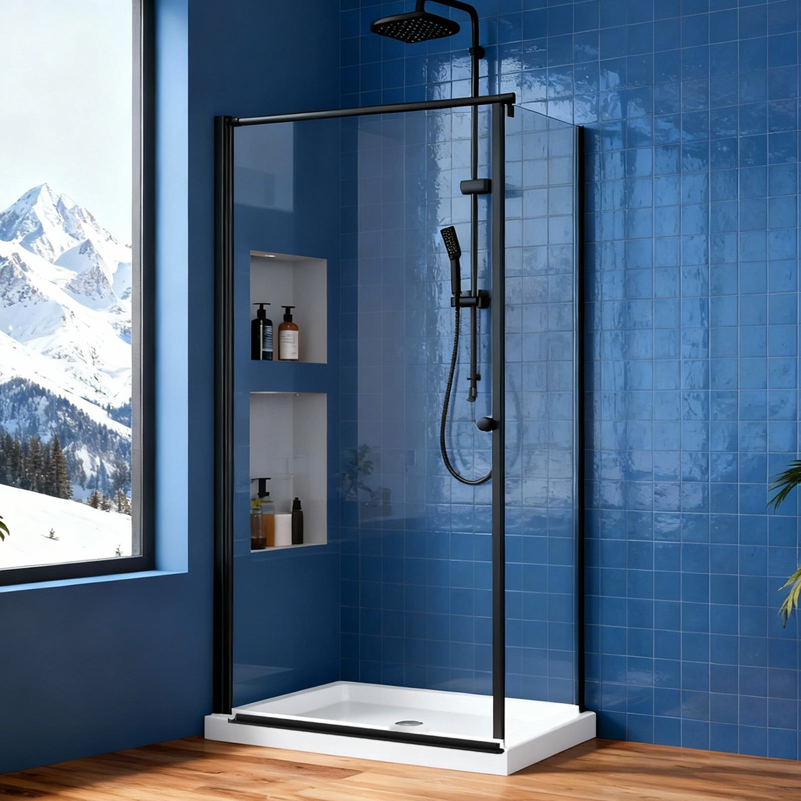 36 x 36 Corner Shower Enclosure, Frameless Sliding/Pivot Door, 1/4 ...
