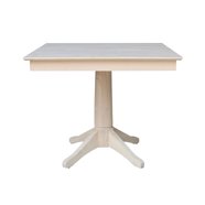 Solid Wood 36 inch Square Dining Table in White - Walmart.com