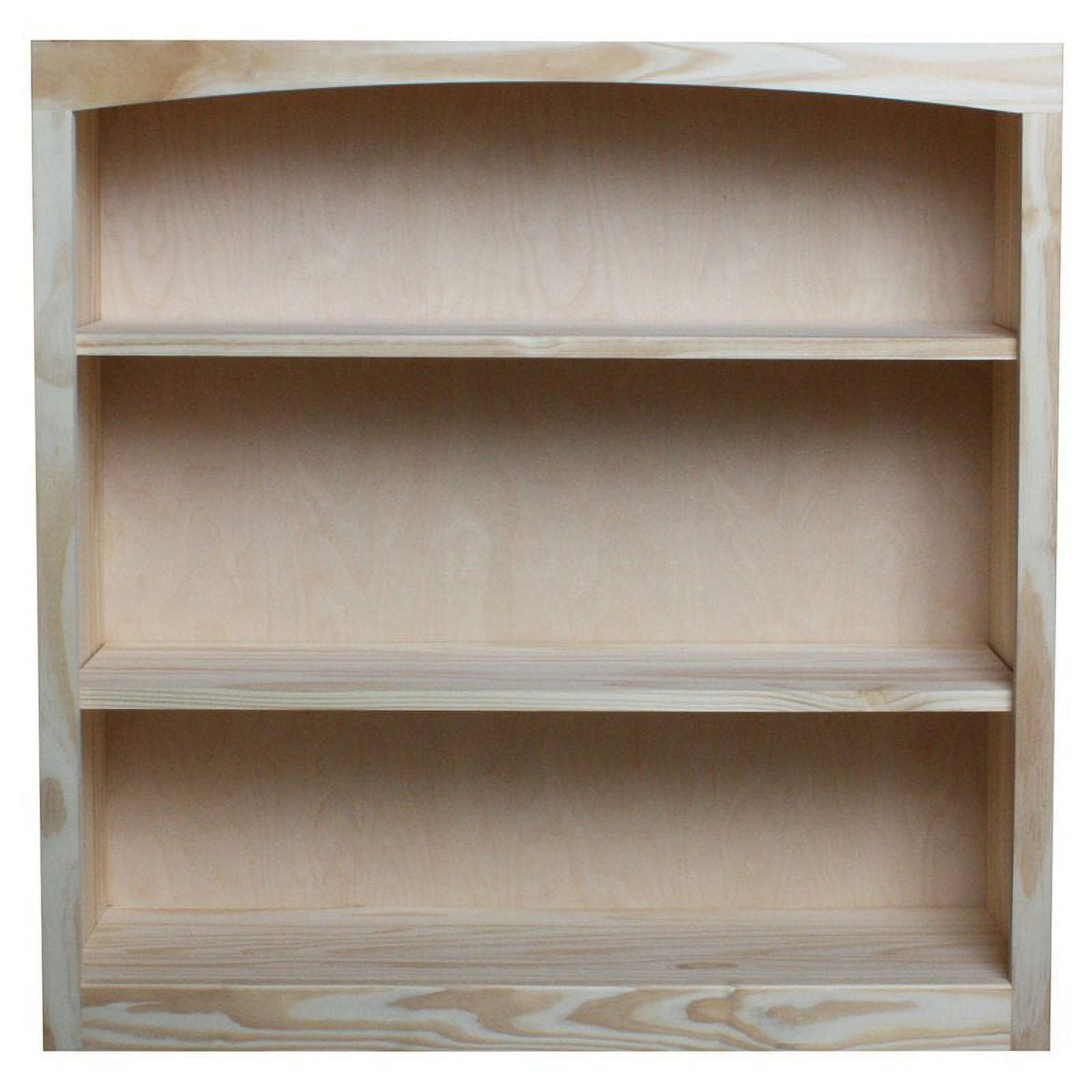 36" x 36" Unfinished Pine Wood Bookcase with Adjustable Shelves - Fully ...