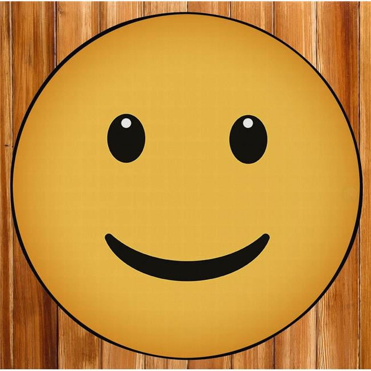 36 x 36 ft. Emoji Style Funny Smiley Face Kids Area Rug, Yellow - Small ...