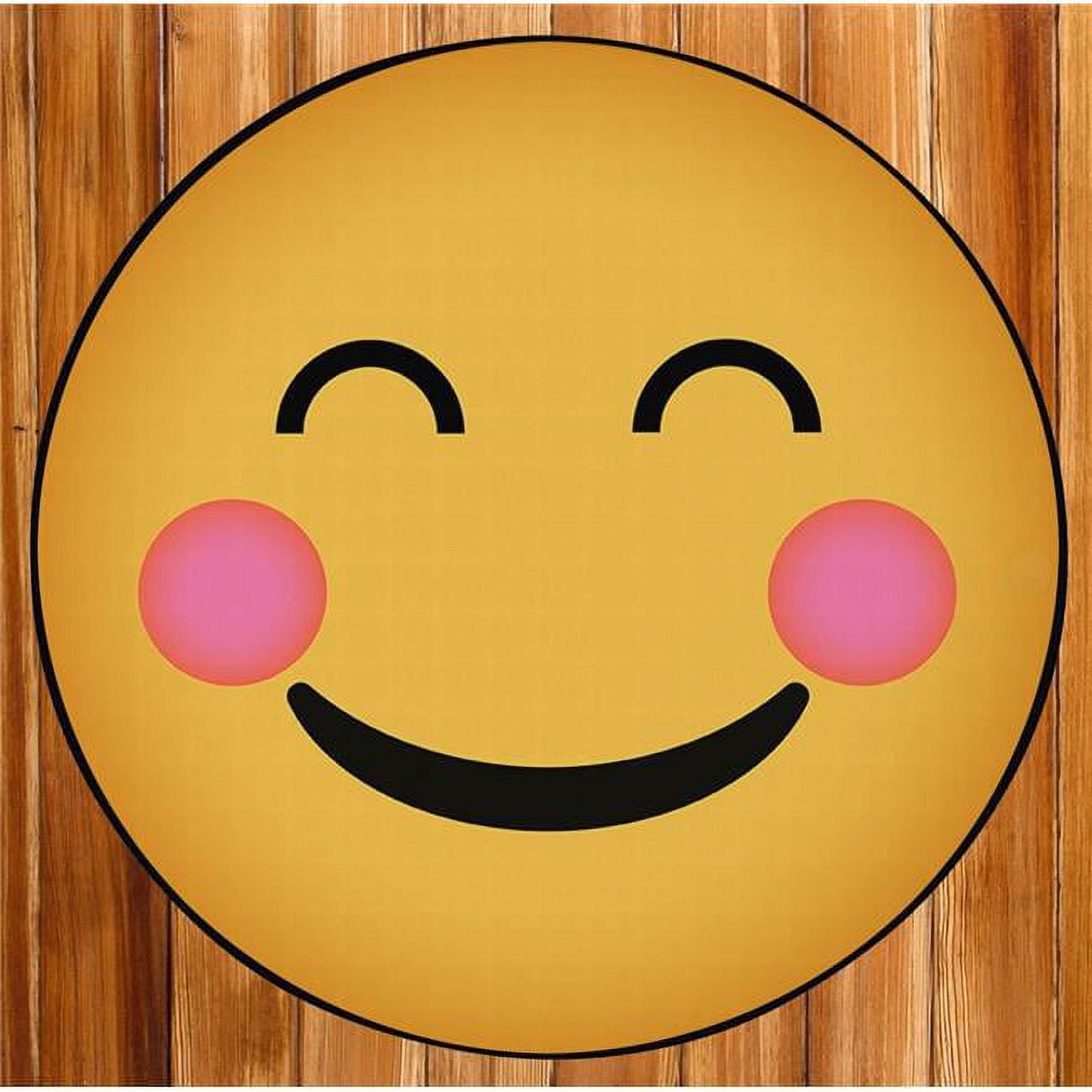 36 x 36 ft. Emoji Style Funny Smiley Face Kids Area Rug, Yellow - Small ...