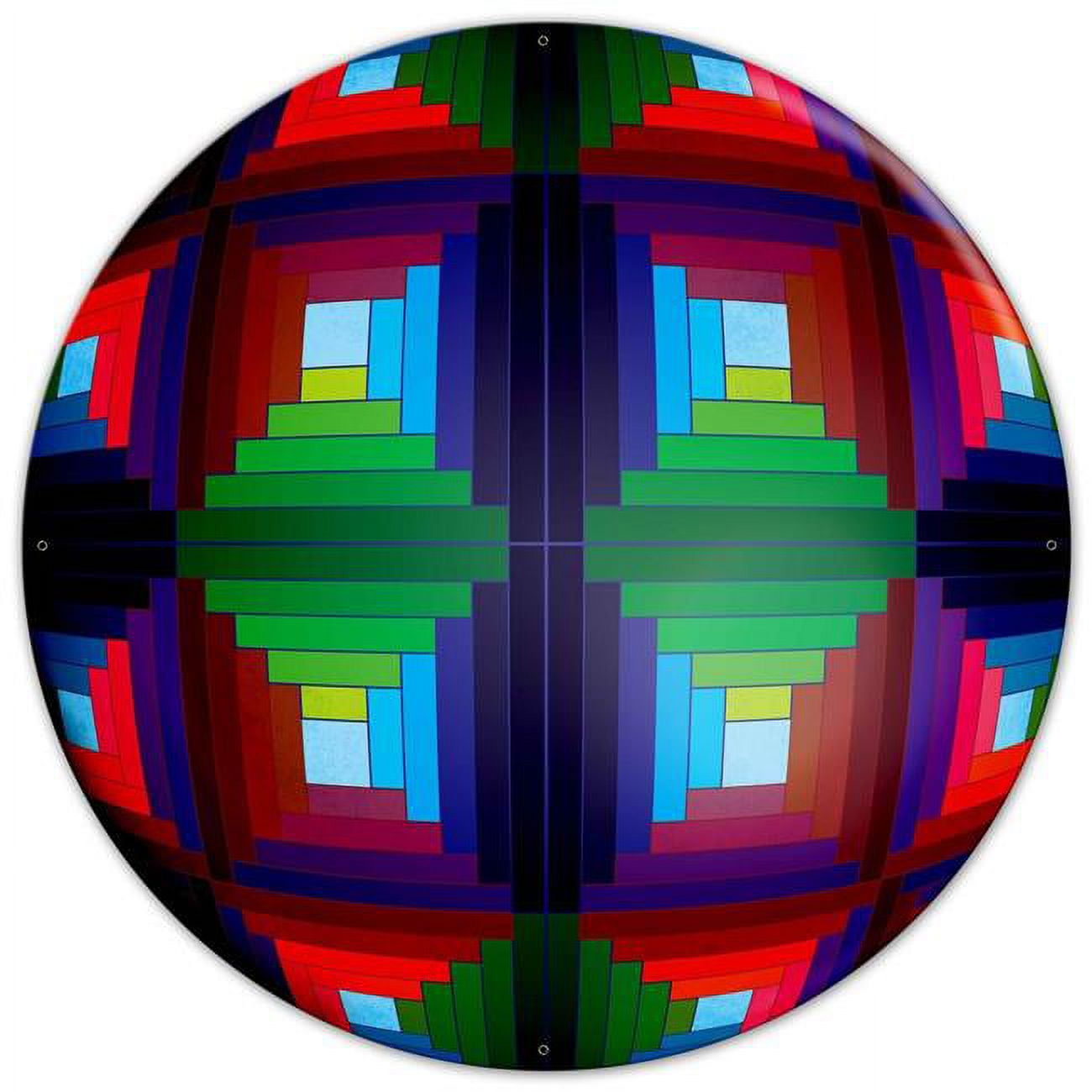 36 x 36 in. Log Cabin Quilt Sphere Vintage Metal Sign - Walmart.com