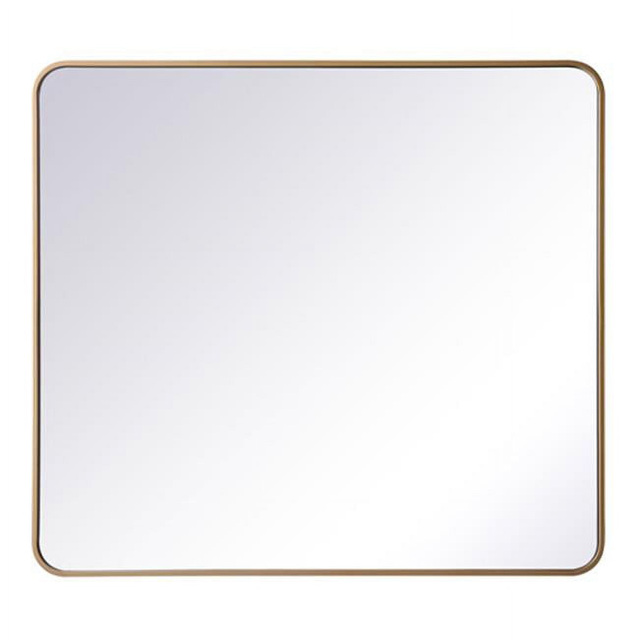 36 x 40 in. Soft Corner Metal Rectangular Mirror, Brass - Walmart.com