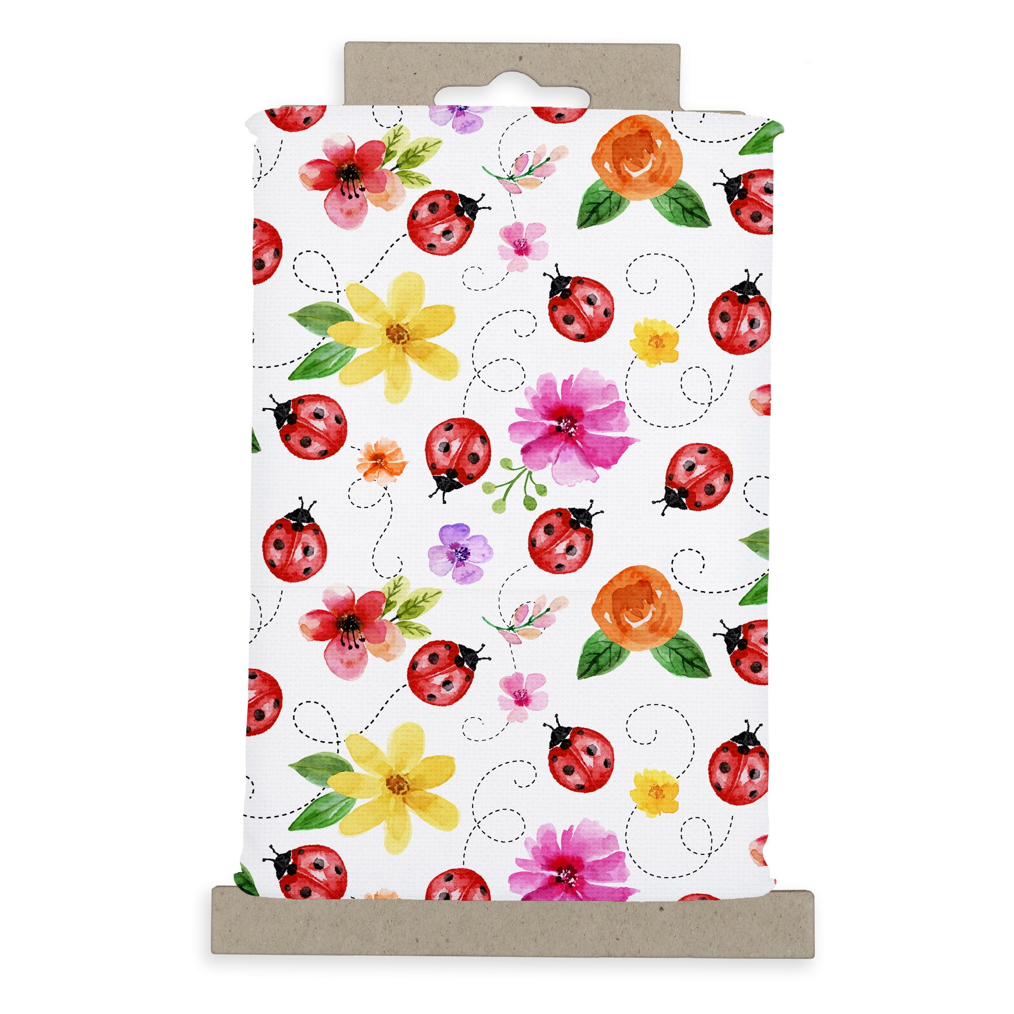36" x 42" Cotton Ladybug Flower 1 yard Precut Sewing & Craft Fabric ...