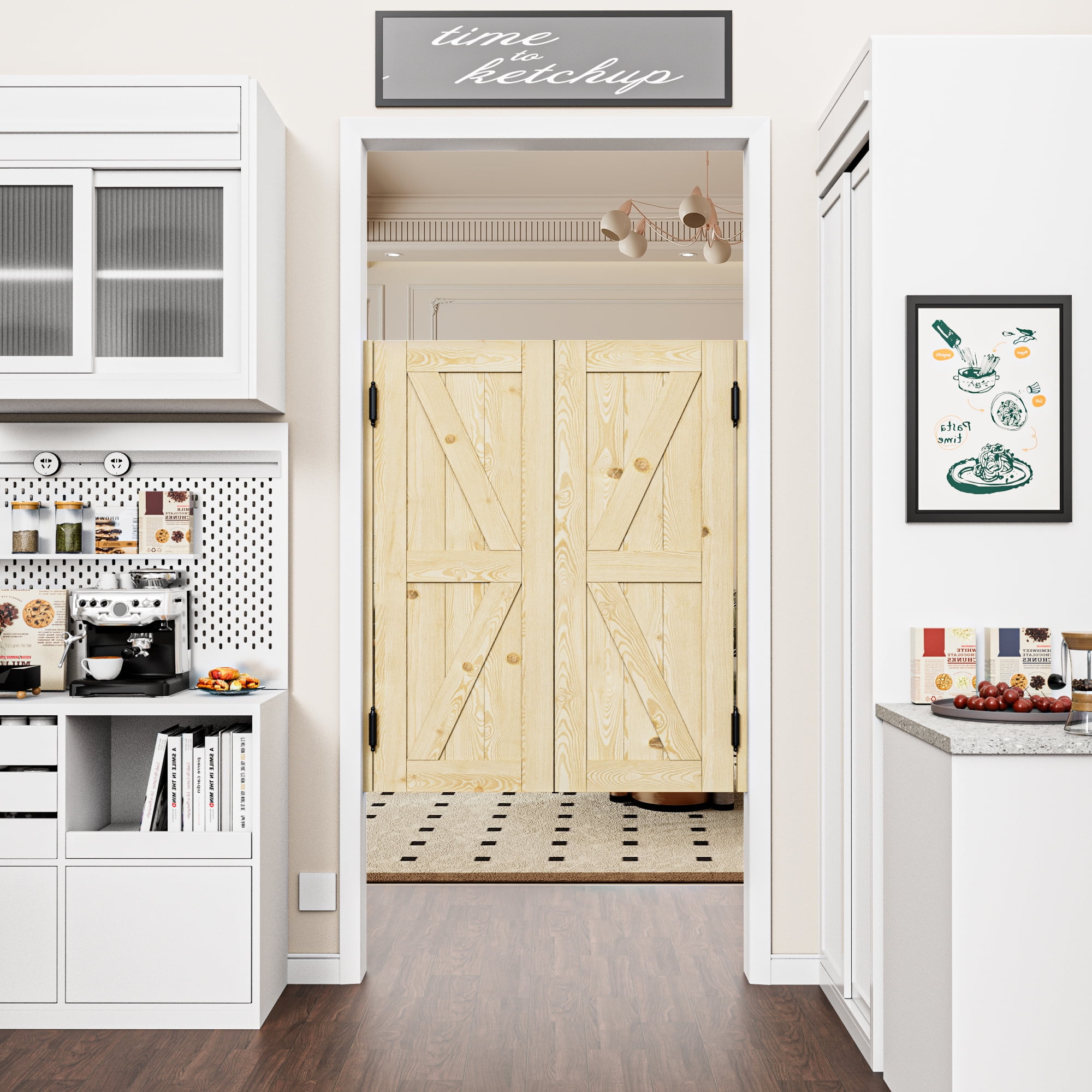 36" x 42" Solid Wood Café / Saloon Door Dual Partition Door Porch ...