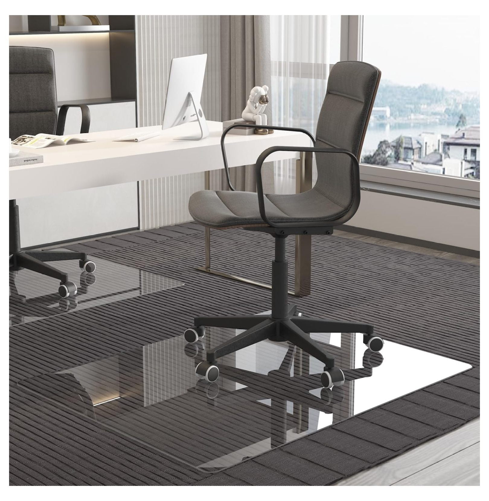 36 x 46 Inch Tempered Glass Chair Mat for Carpet, Office/Home, Clear ...