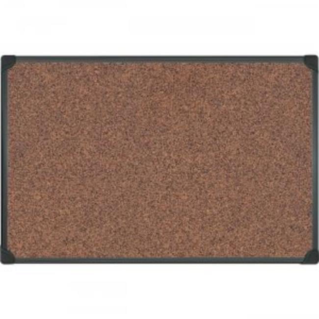 36 x 48 in. Plastic Frame MasterVision Tech-Cork Bulletin Board, Black ...