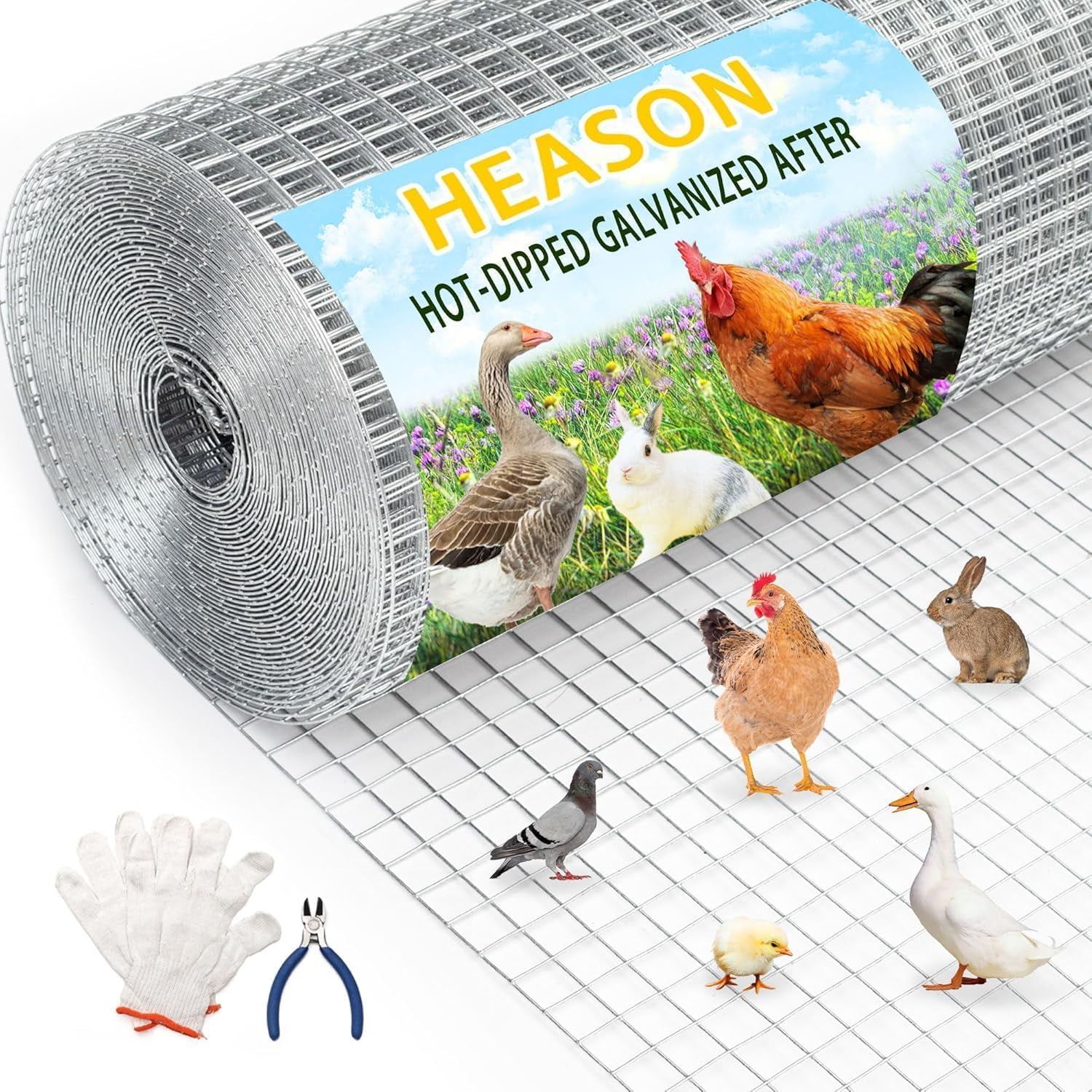 36 in x 50 ft 1/2 inch Hardware Cloth 19 Gauge Wire Fencing Galvanized ...