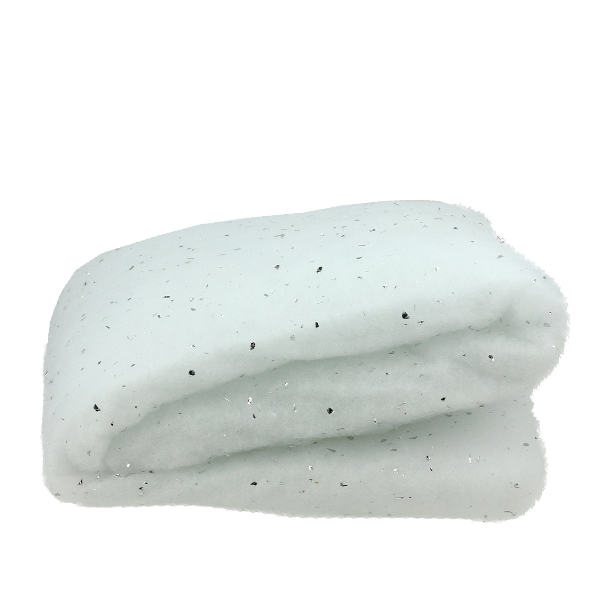 36" x 60" White Artificial Powder Snow Christmas Drape with Silver ...