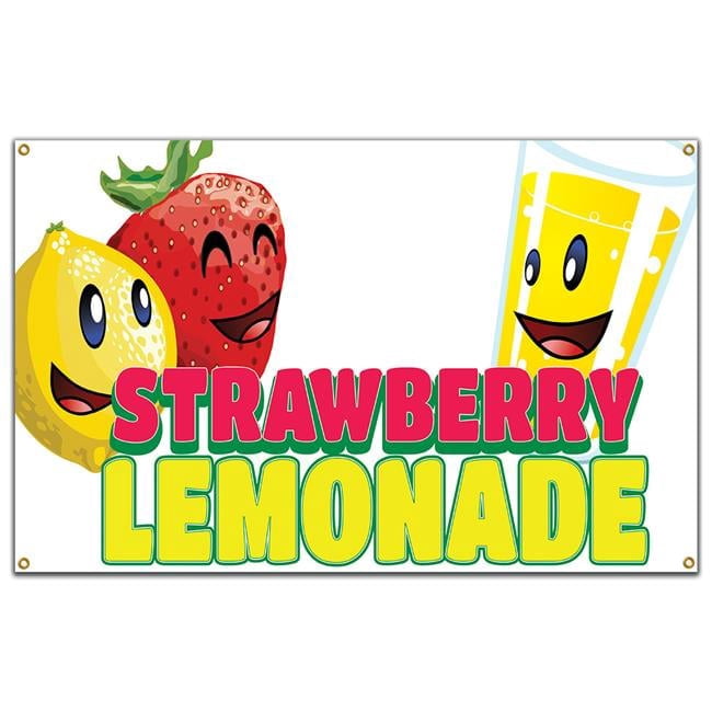 36 x 60 in. Banner Sign - Strawberry Lemonade - Walmart.com