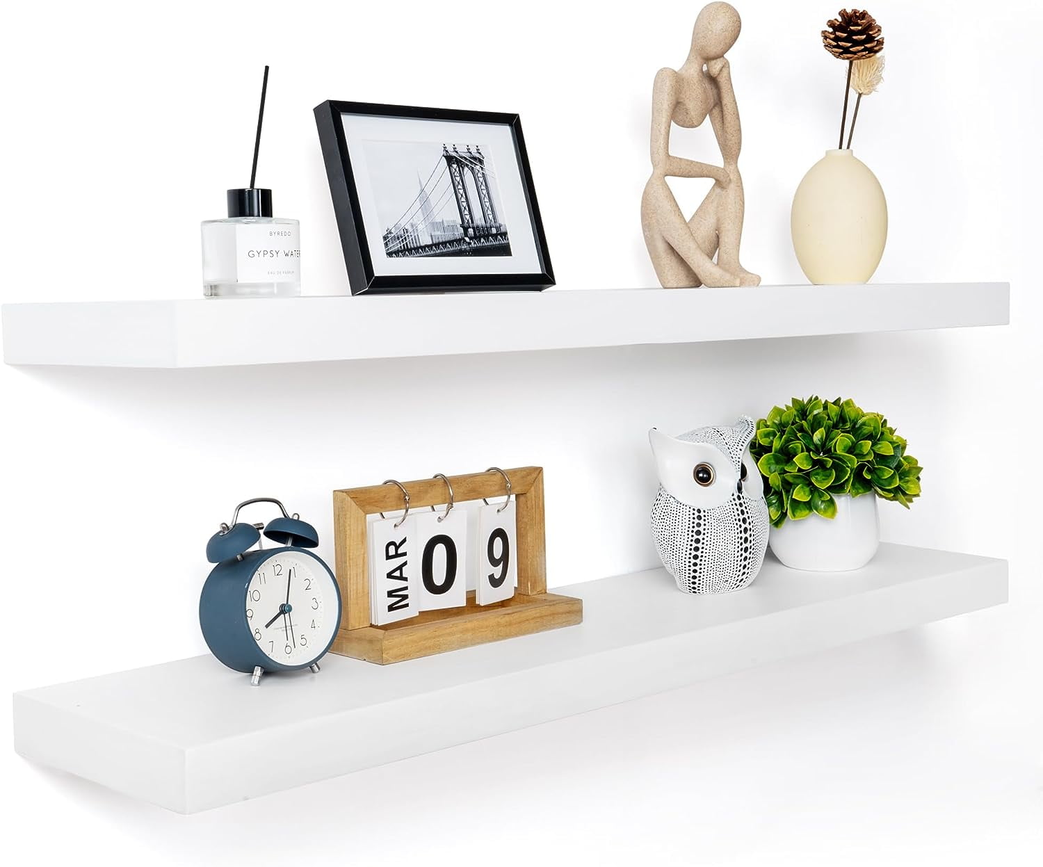 36 x 8 Floating Shelves, White Floating Shelf Wall Mounted, 8 Inch Deep ...