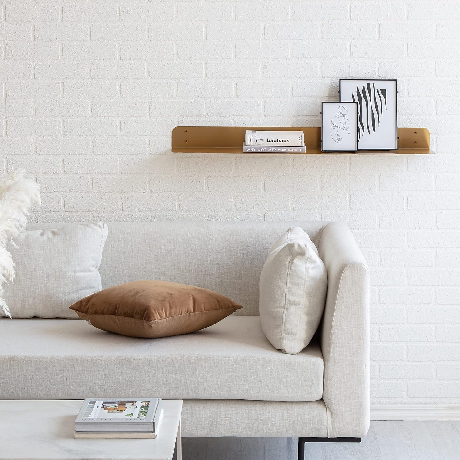 36" x 8" Metal Wall Shelf in Antique Brass - Walmart.com