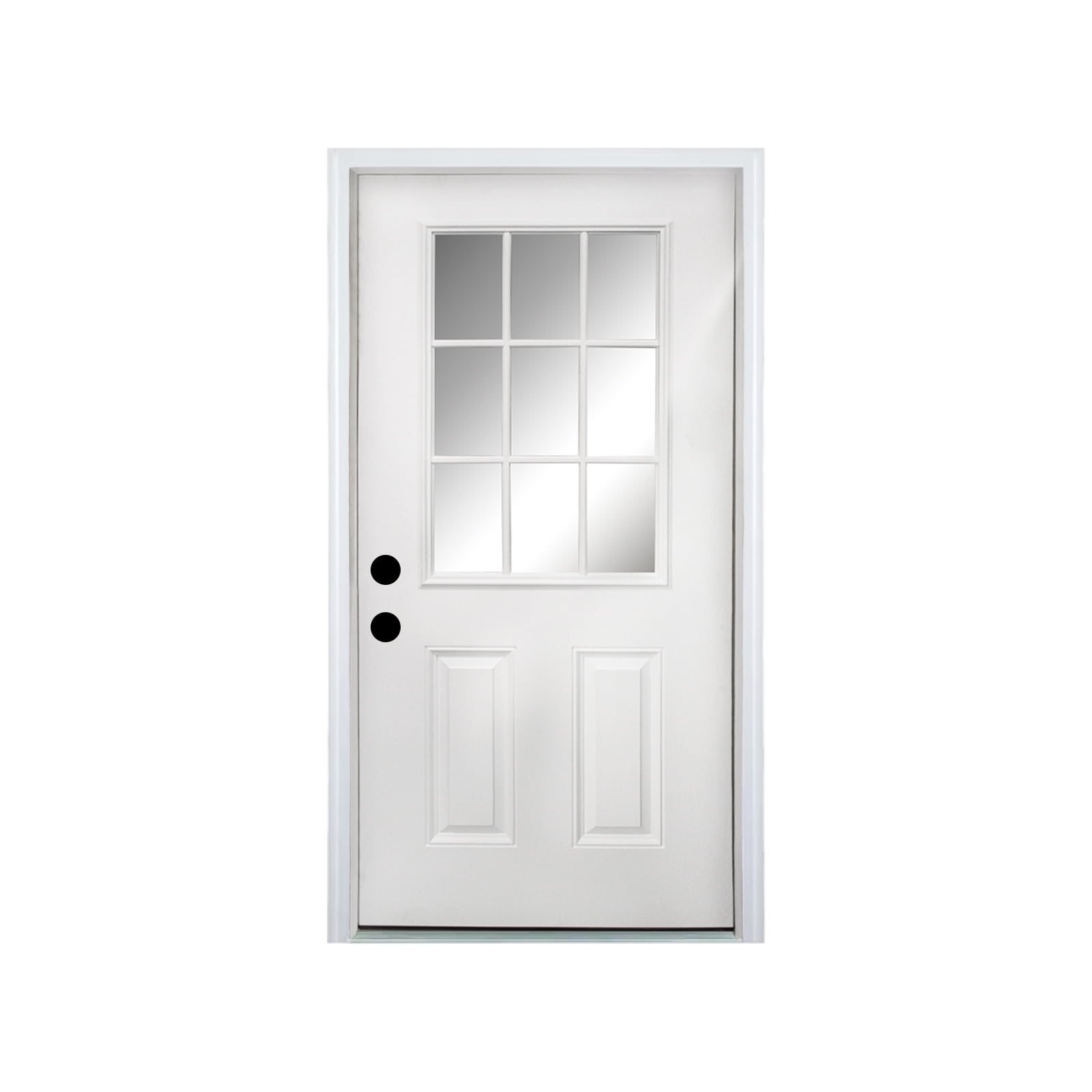 36 x 80 Fiberglass Entry Door Slab, 9 Lite Low-E Glass - Primed Front ...
