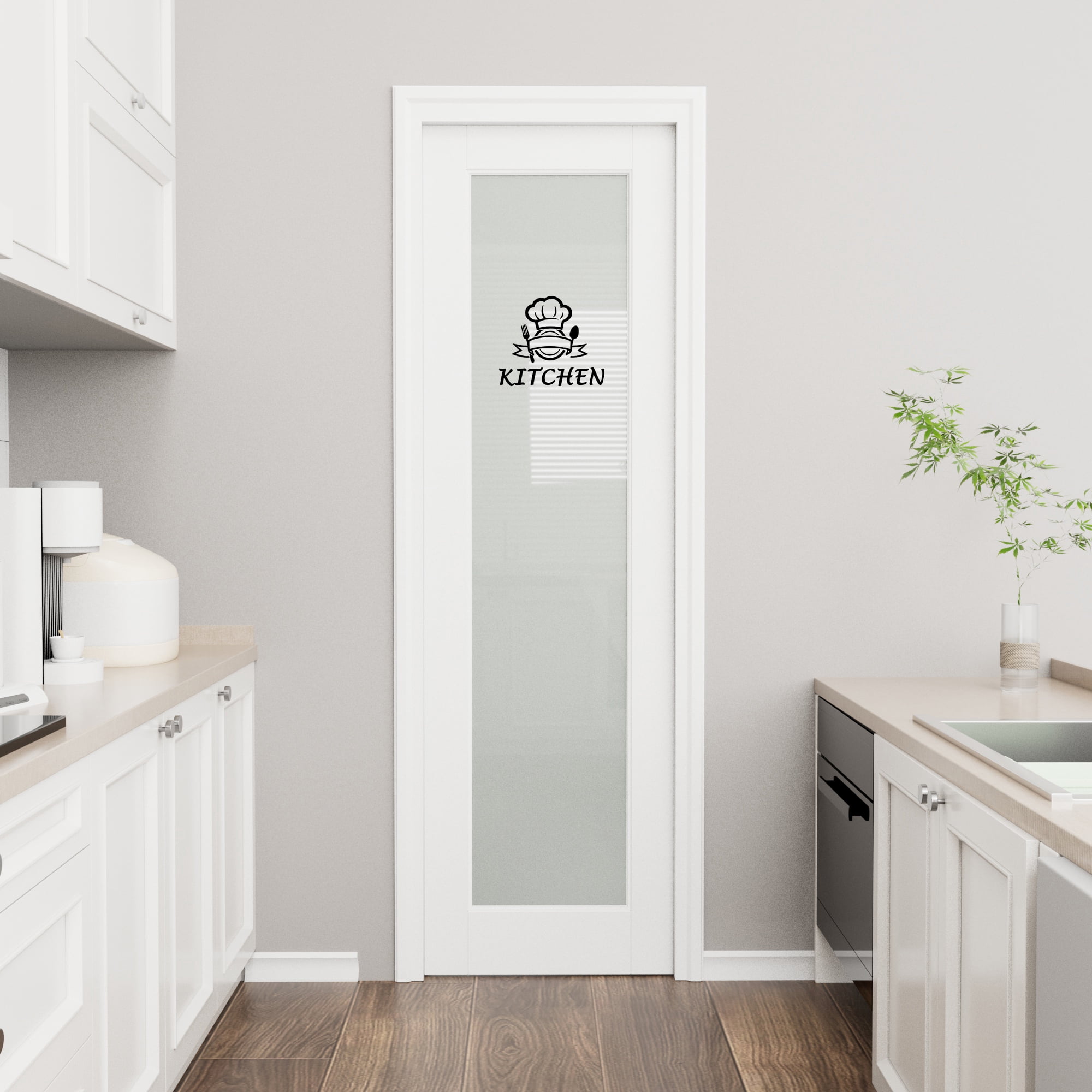 18" x 80" Interior Kitchen Frosted Glass Door Slab Solid Manufactured ...