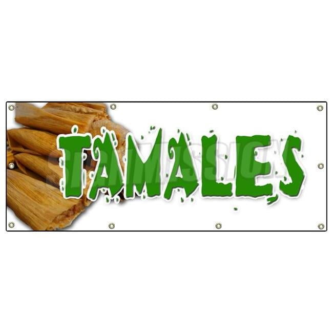 36 x 96 in. Banner Sign - Tamales - Mexican Dough Corn Latin Comfort ...