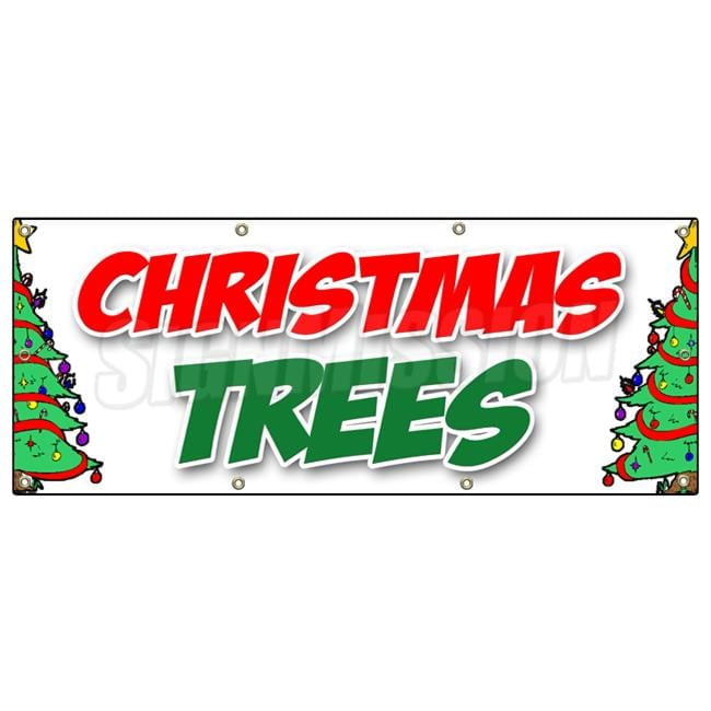 36 x 96 in. Christmas Trees Banner Sign - Walmart.com