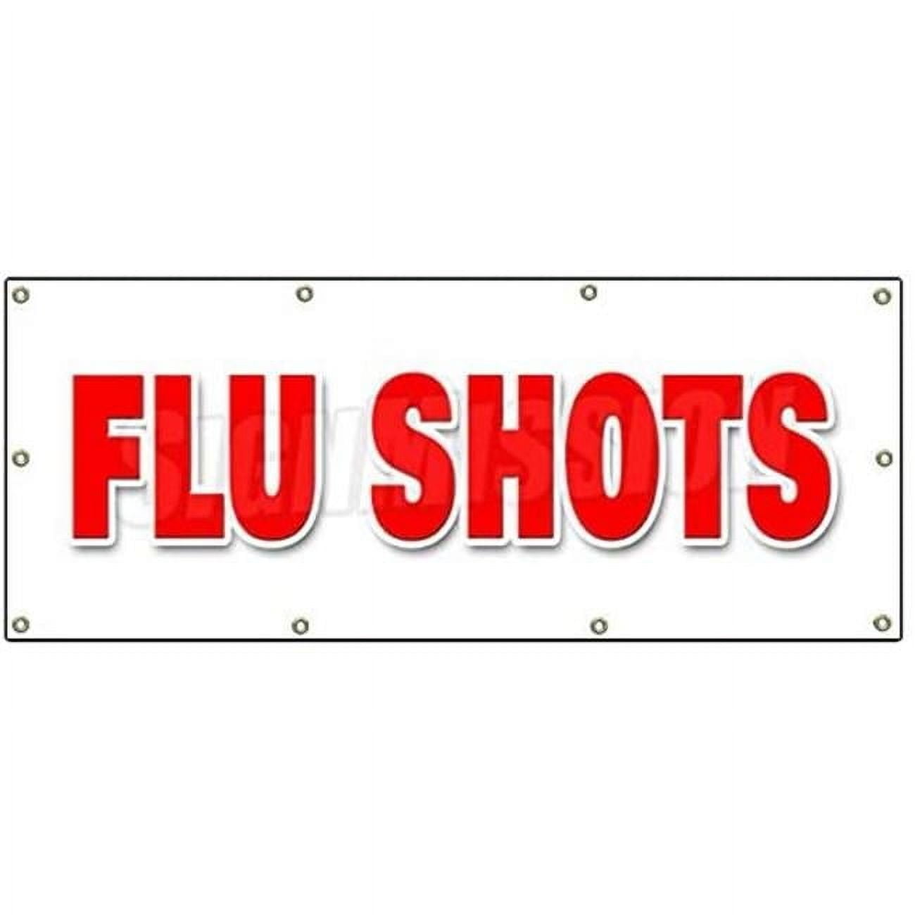 36 x 96 in. Flu Shots Banner Sign - Medical Walk in Clinic Signs Shot ...