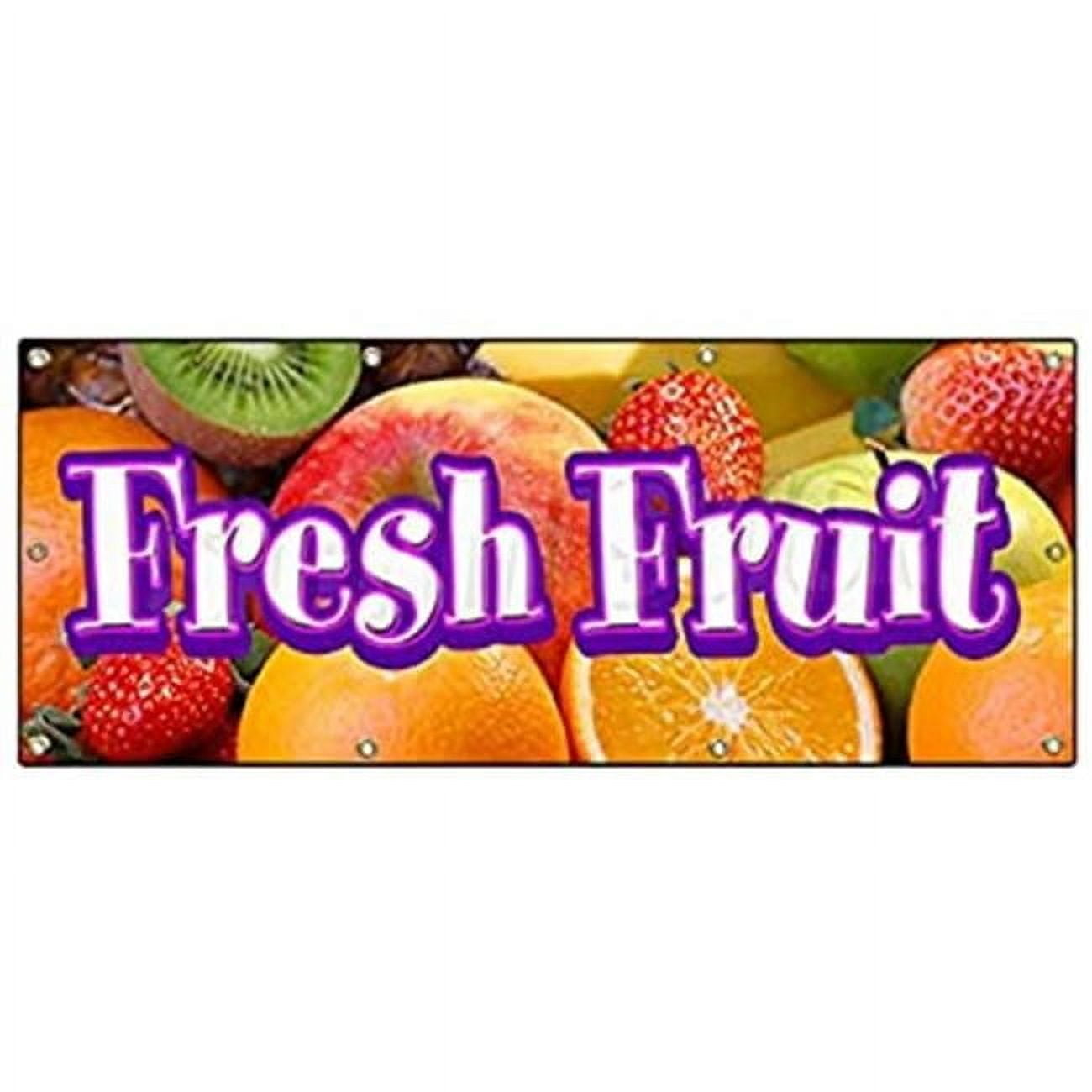 36 x 96 in. Fresh Fruit Banner Sign - Stand Market Store Tropical ...